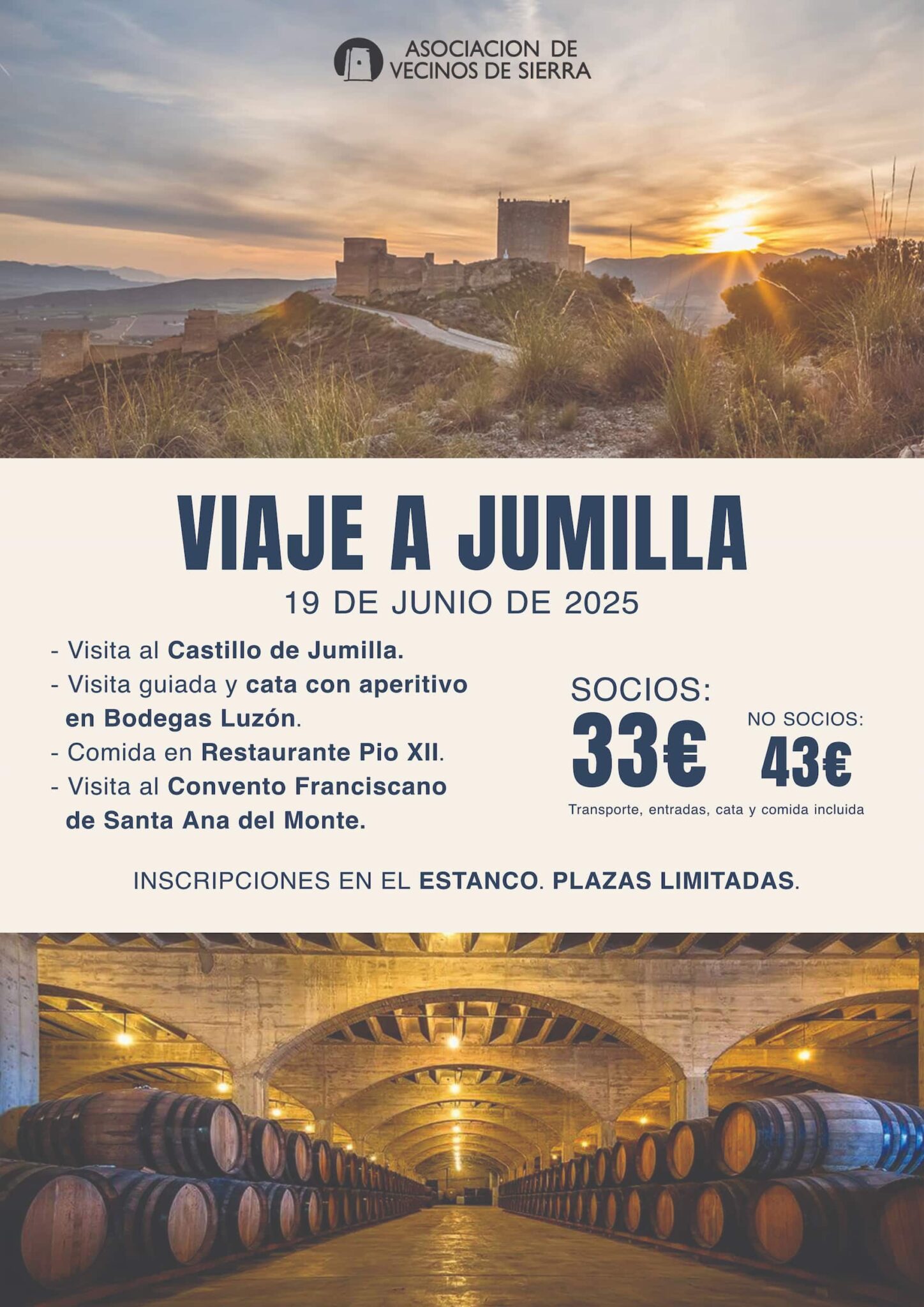 Viaje a Jumilla – 19 de junio de 2025 – Asociación de Vecinos de Sierra